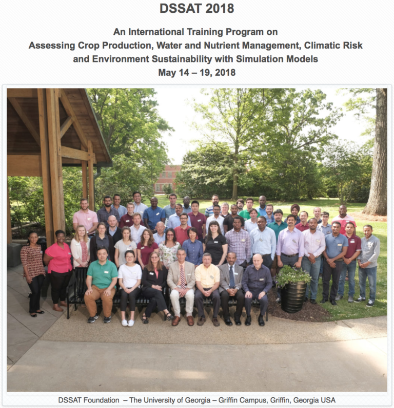 DSSAT 2018 International Training Program at the University of Georgia ...