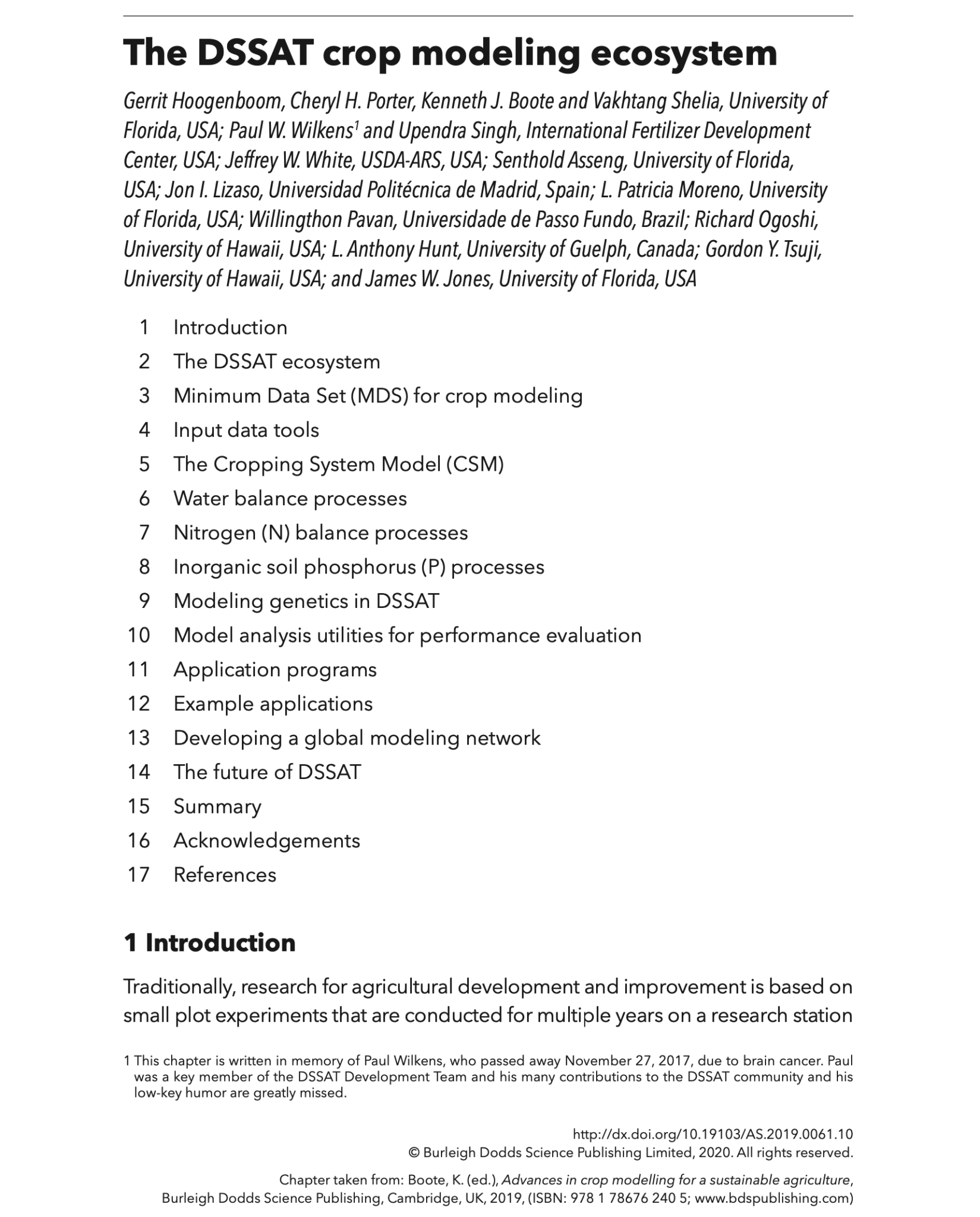 DSSAT.net - Official Home of the DSSAT Cropping Systems Model